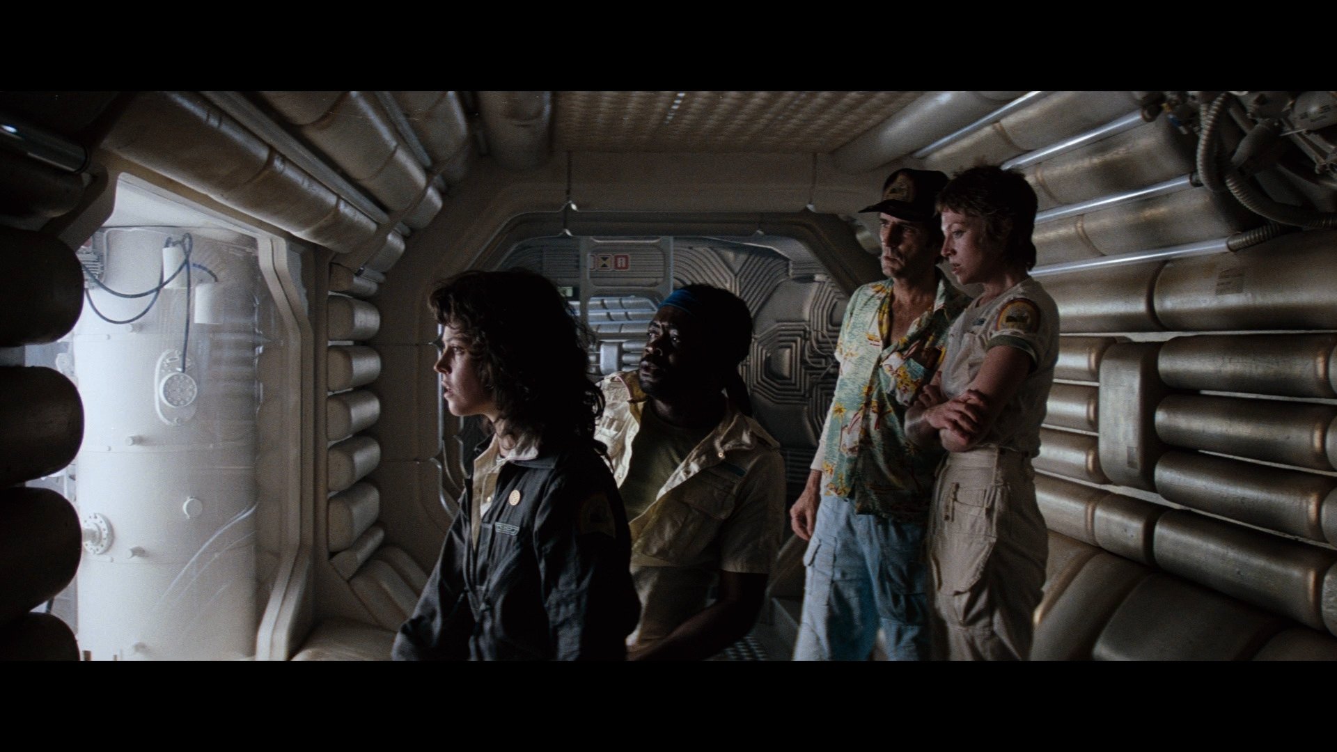 Alien Movie HD Wallpaper: Tense Moments in the Spaceship Corridor