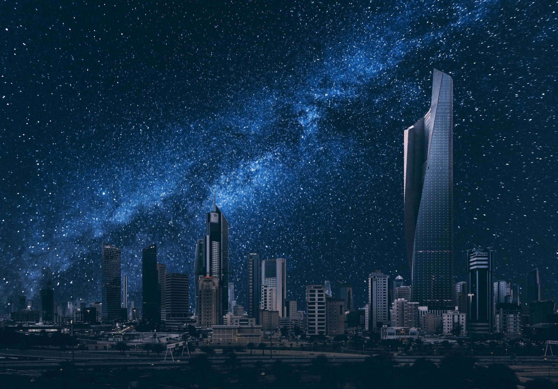 Kuwait City Nightscape: Stunning HD Wallpaper