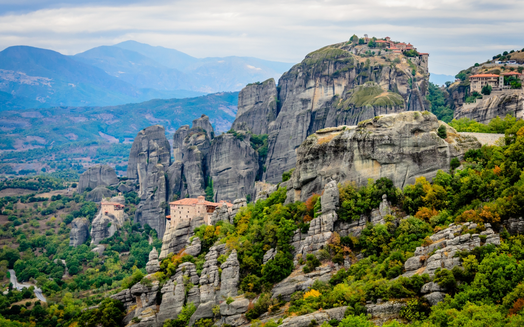 Download Landscape Monastery Greece Religious Meteora HD Wallpaper by ...