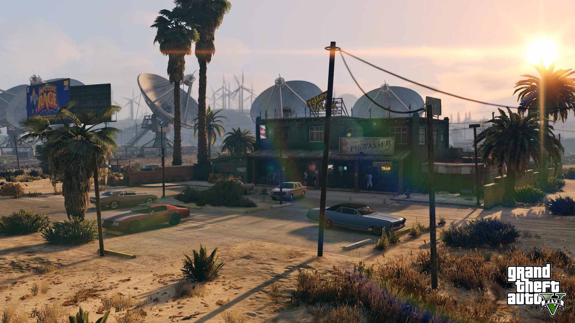 GTA V HD Wallpaper: Sunset Over Desert Outpost | 1920x1080 | Wallpaper ...