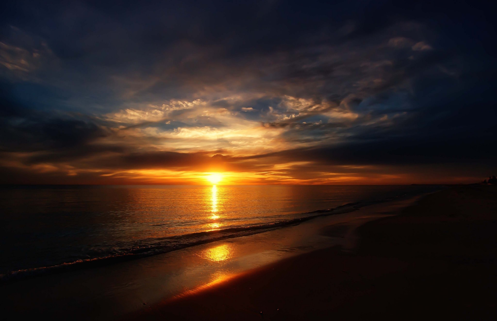 Download Wave Beach Cloud Colors Seashore Sea Nature Sunset HD Wallpaper