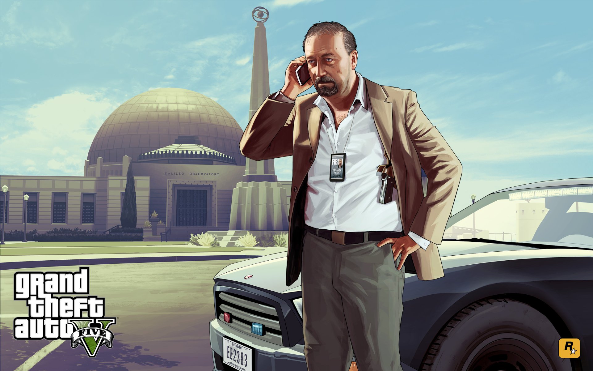 GTA V HD Wallpaper: Classic Cop Scene | 2880x1800 | Wallpaper Abyss