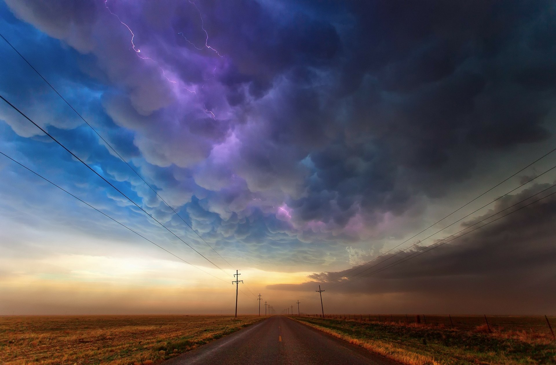 Thunderstorm Road: Striking Lightning Beneath Majestic Clouds | HD ...