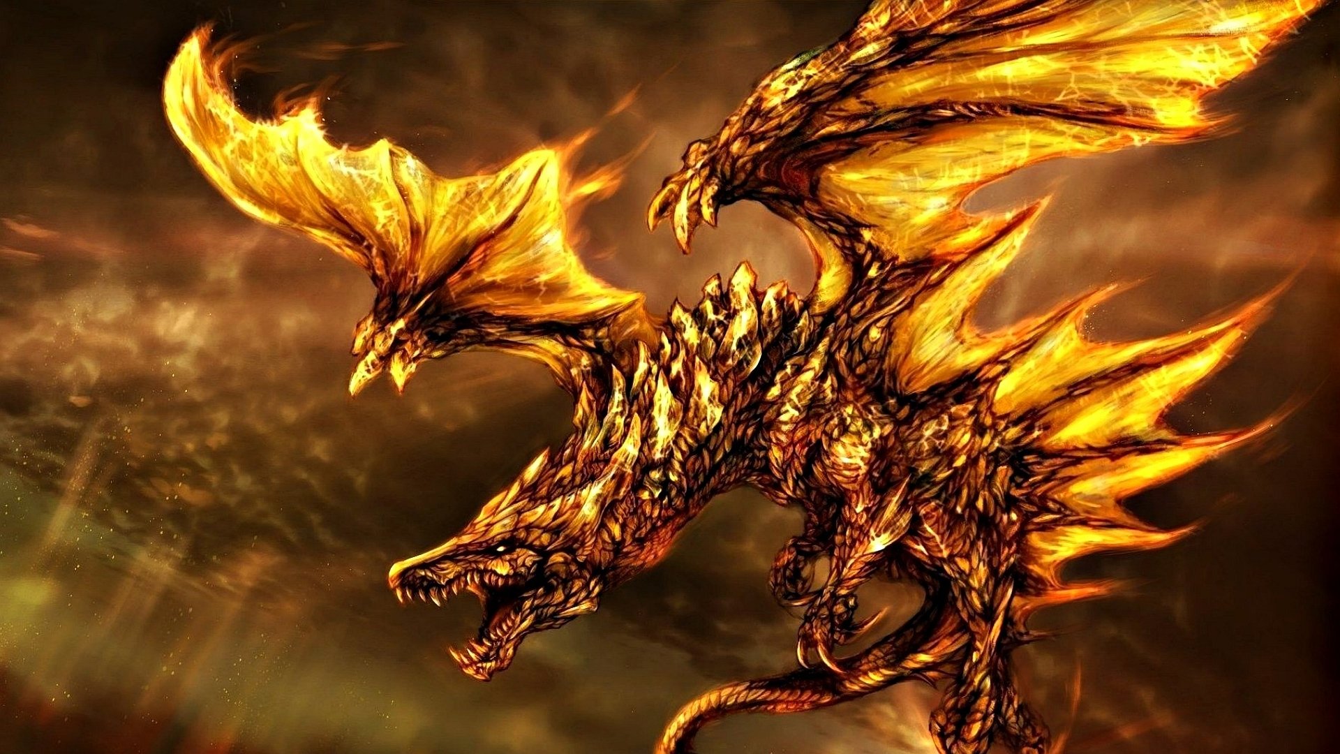 Fiery Fantasy: Majestic Dragon HD Wallpaper | 1920x1080 | Wallpaper Abyss