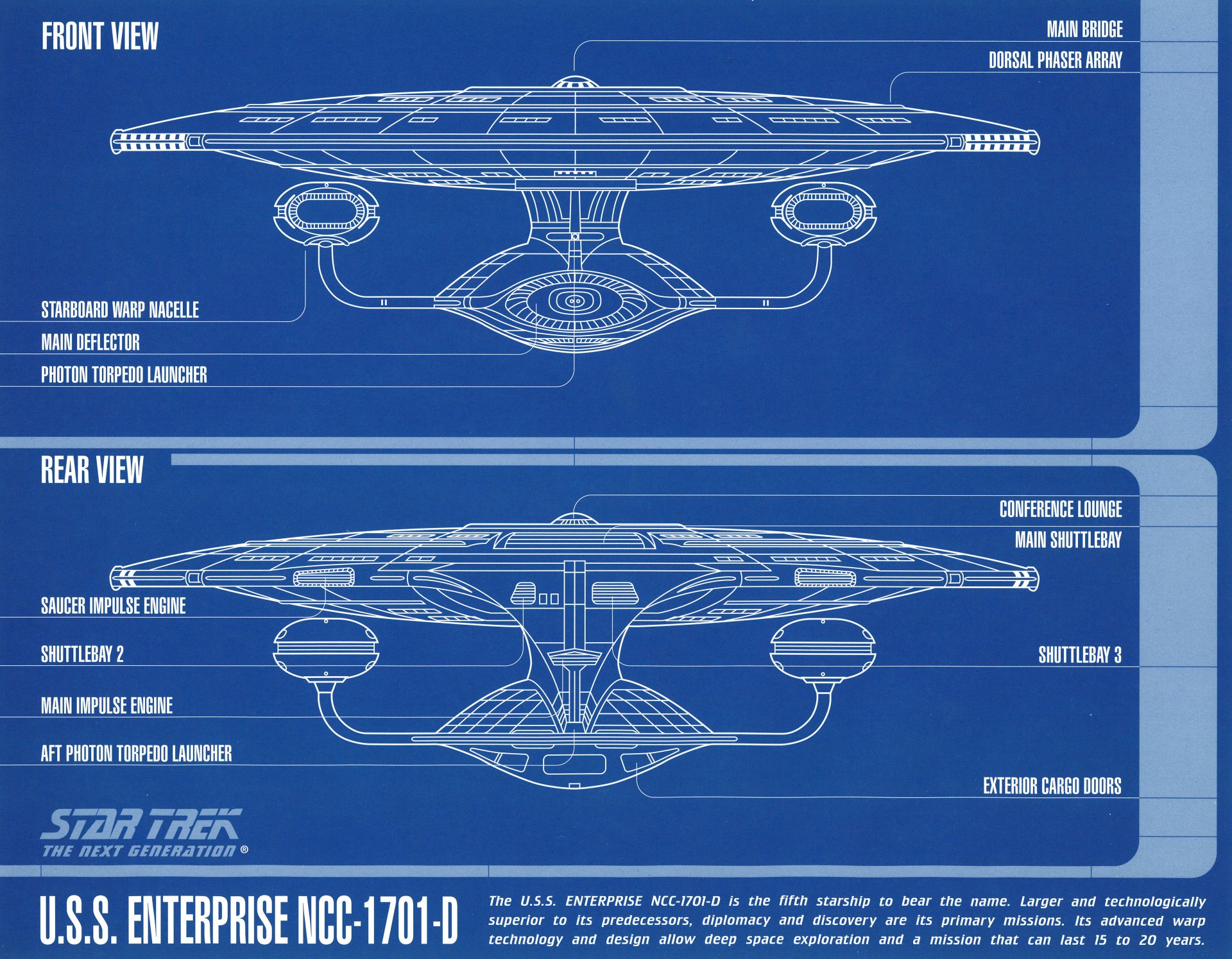 Starfleet Blueprint — USS Enterprise (4K Ultra HD Star Trek Wallpaper)