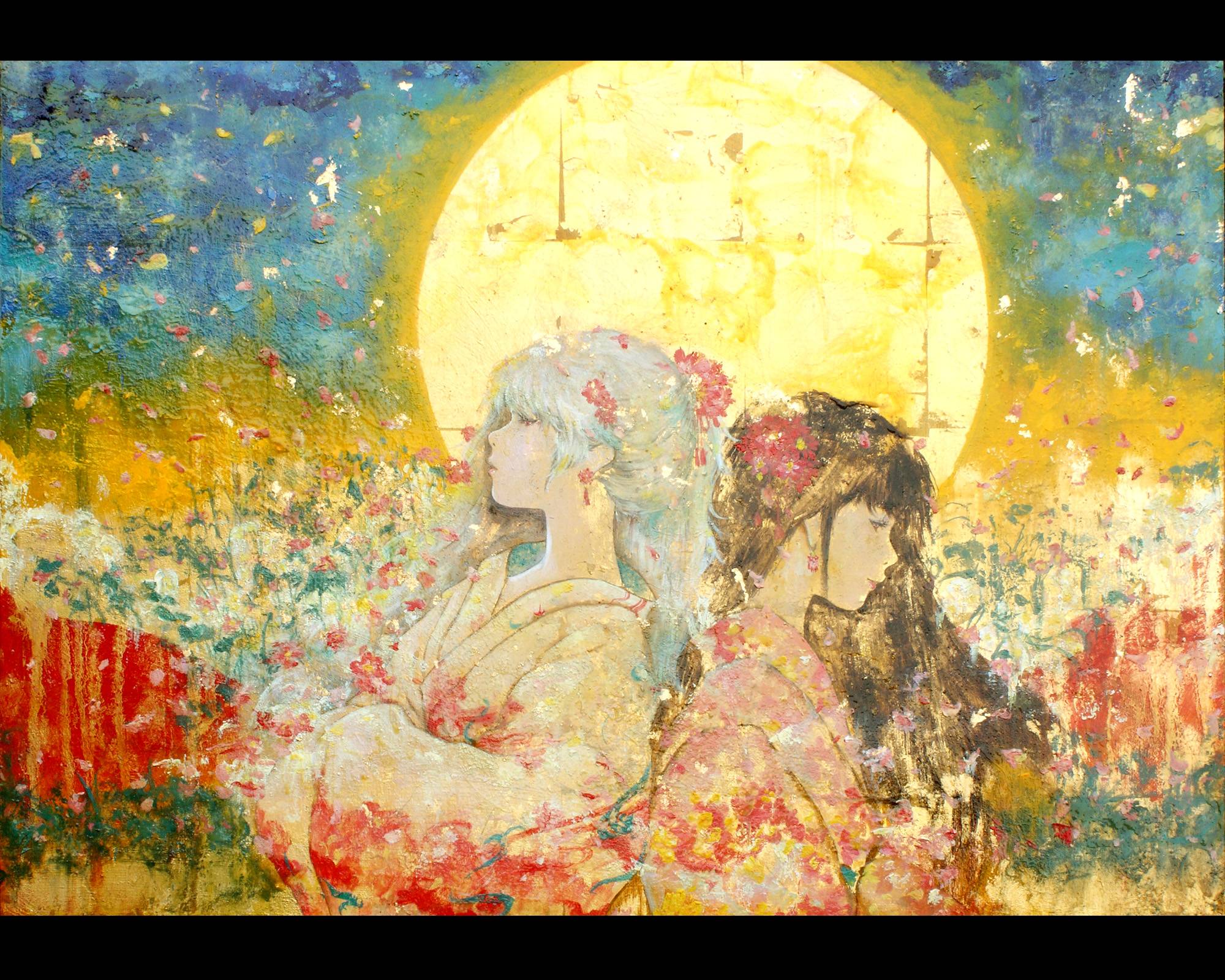 Kaguya & Mokou: Enchanted Touhou Moonlight HD Wallpaper