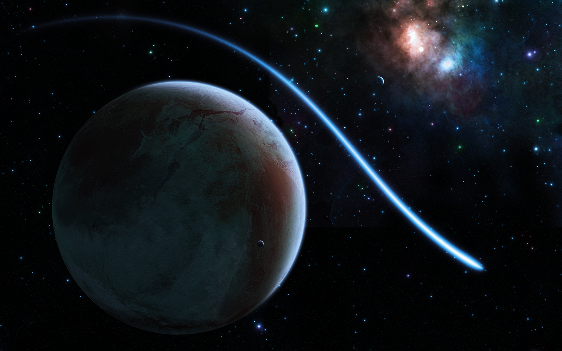 Arc of Light — HD Sci‑Fi Planet Wallpaper | 1920x1200 | Wallpaper Abyss