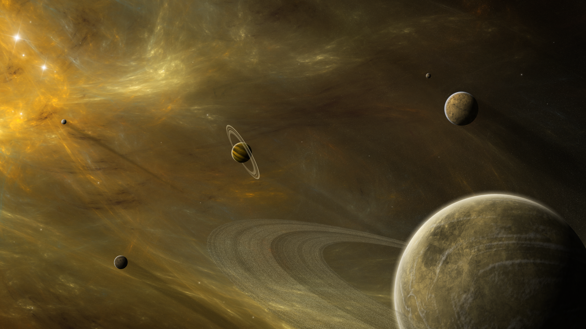 Galactic Wonders: A Stunning 4K Ultra HD Sci-Fi Planetary Wallpaper