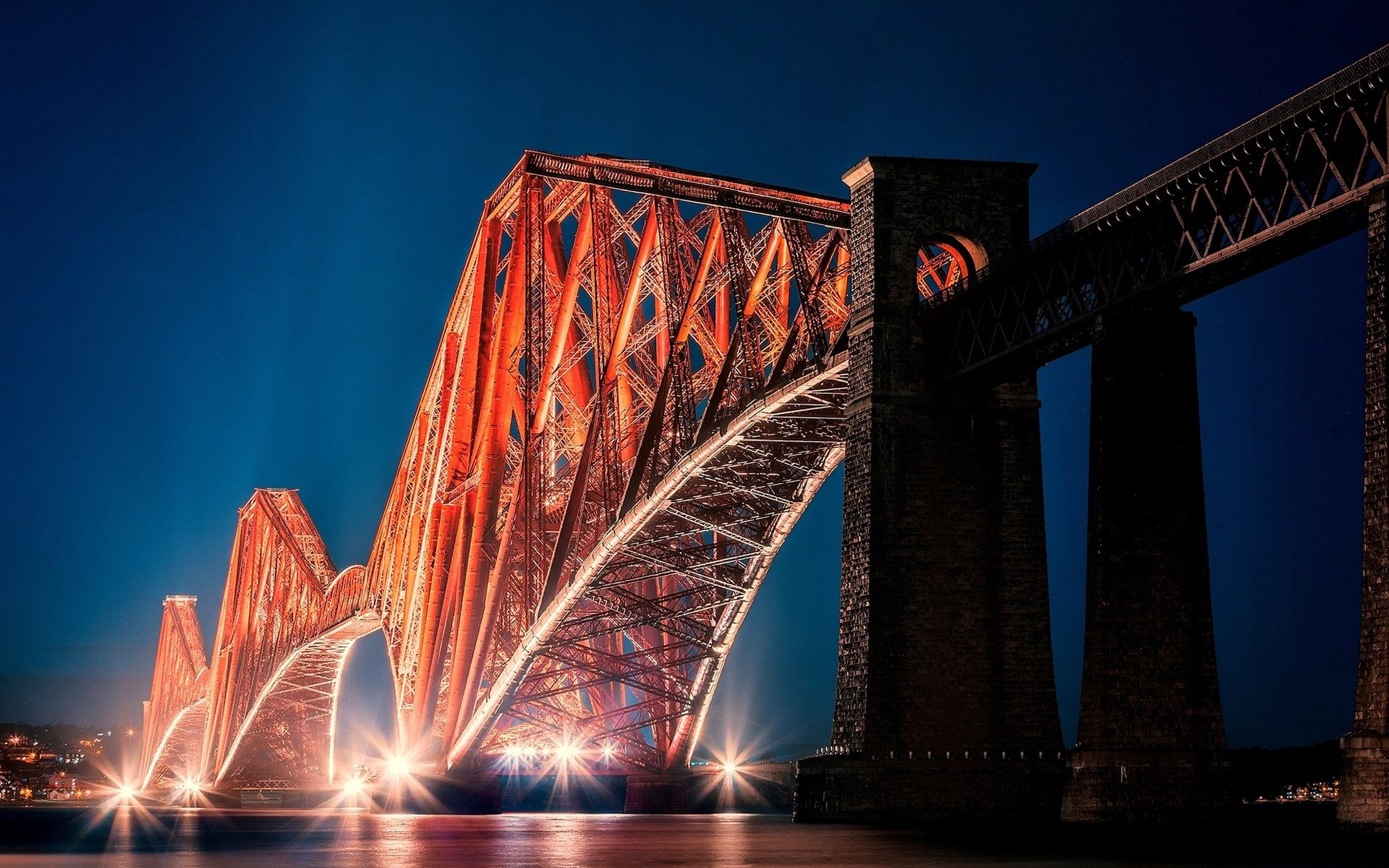 Download Light Scotland Edinburgh Night Bridge Man Made Forth Bridge HD ...