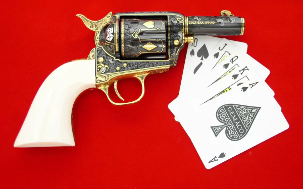 HD Wallpaper: Colt Revolver and Knife on a Rustic Background