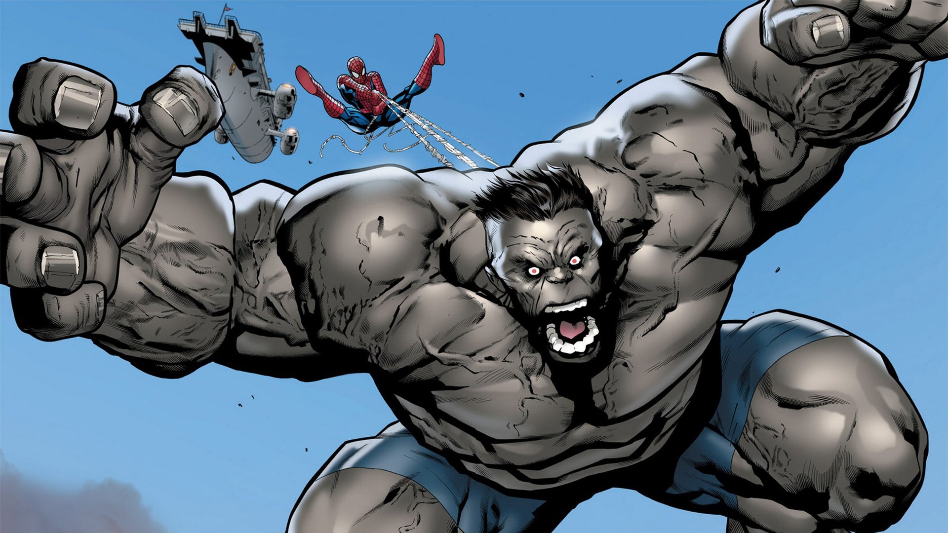 Epic Hulk vs. Spiderman - HD Comic Wallpaper