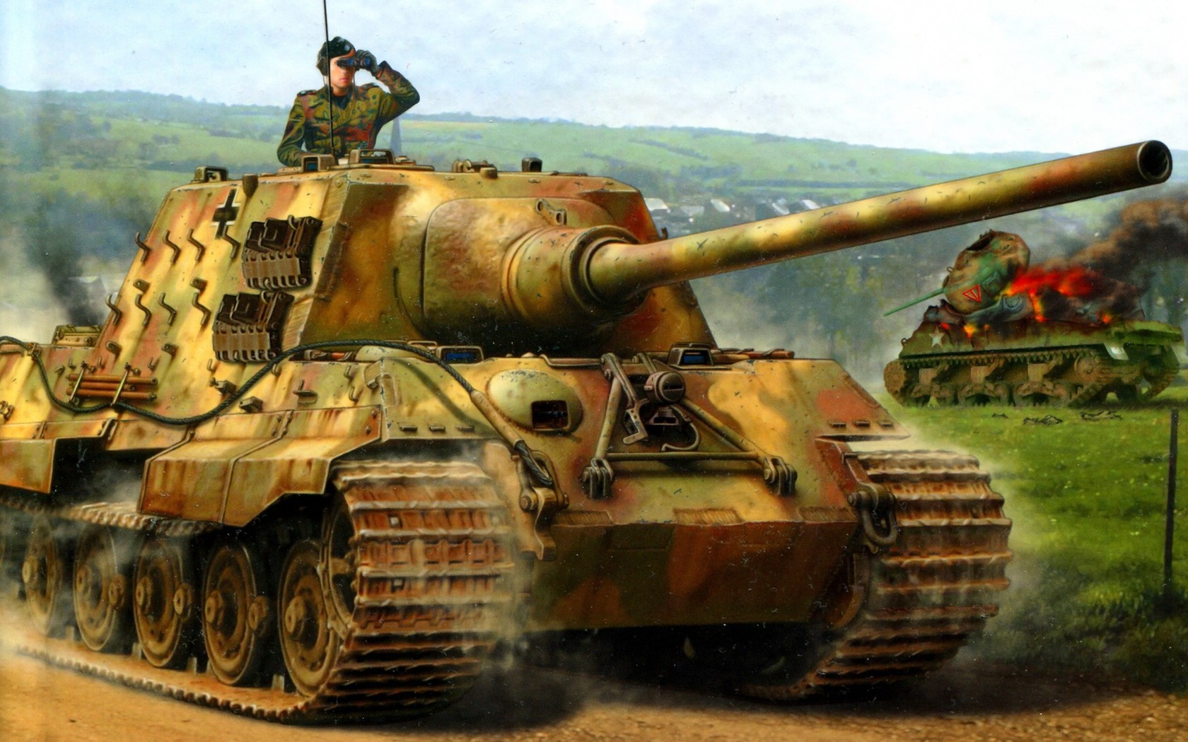 Wallpaper Jagdtiger Ww2 War Jagdtiger Of S.Pz.Jg.Abt. 512 And Dodge WC