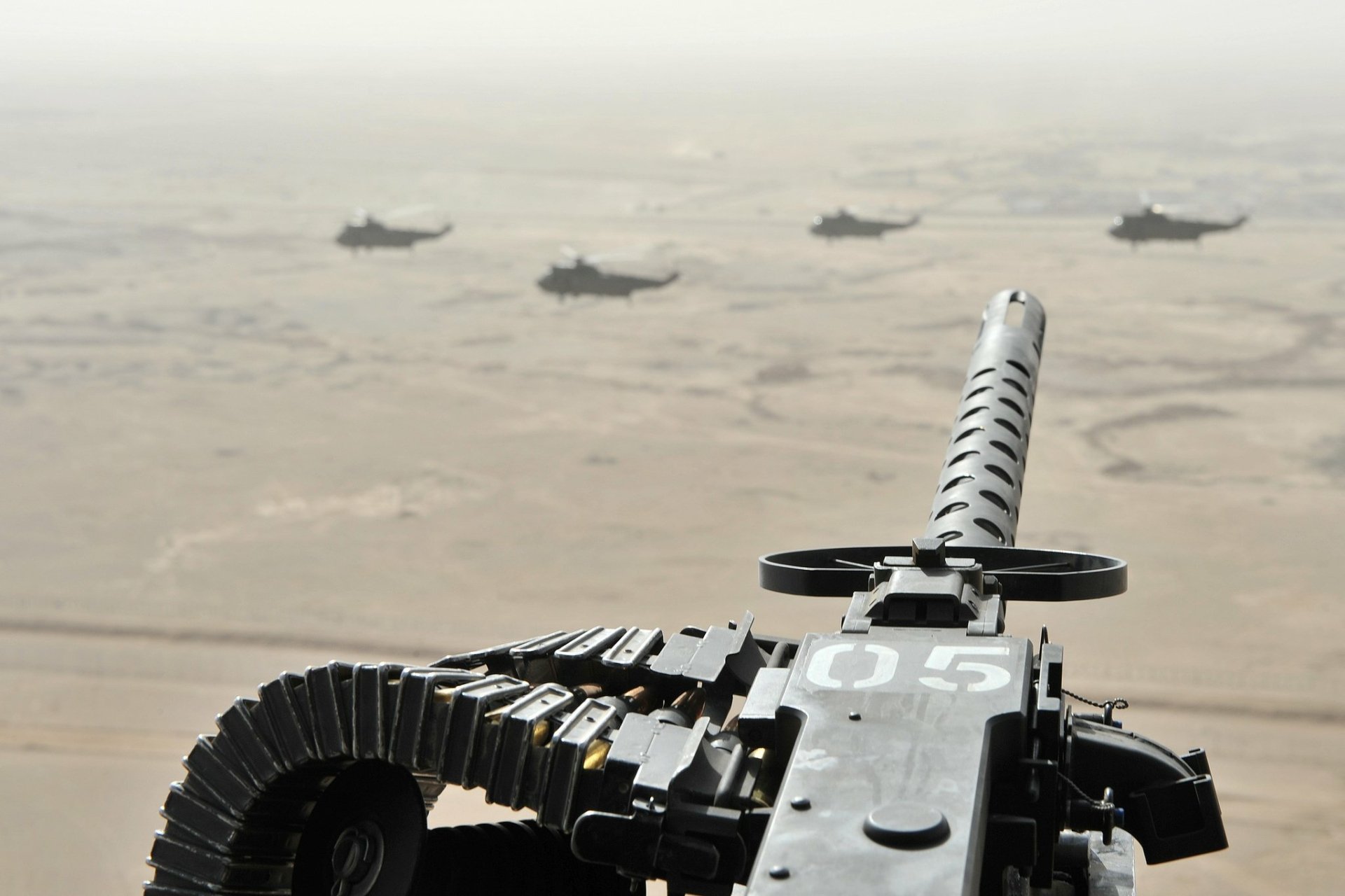 HD Wallpaper of Man-Made Machine Gun in Action