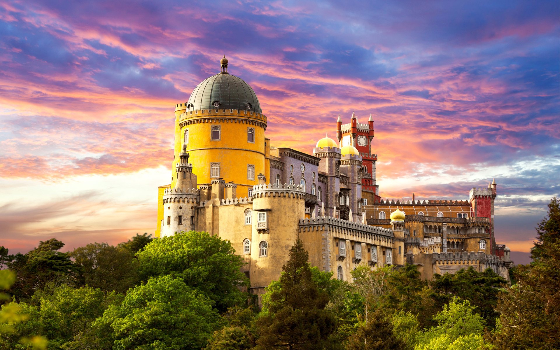 Majestic Pena National Palace in Portugal – Stunning HD Wallpaper View