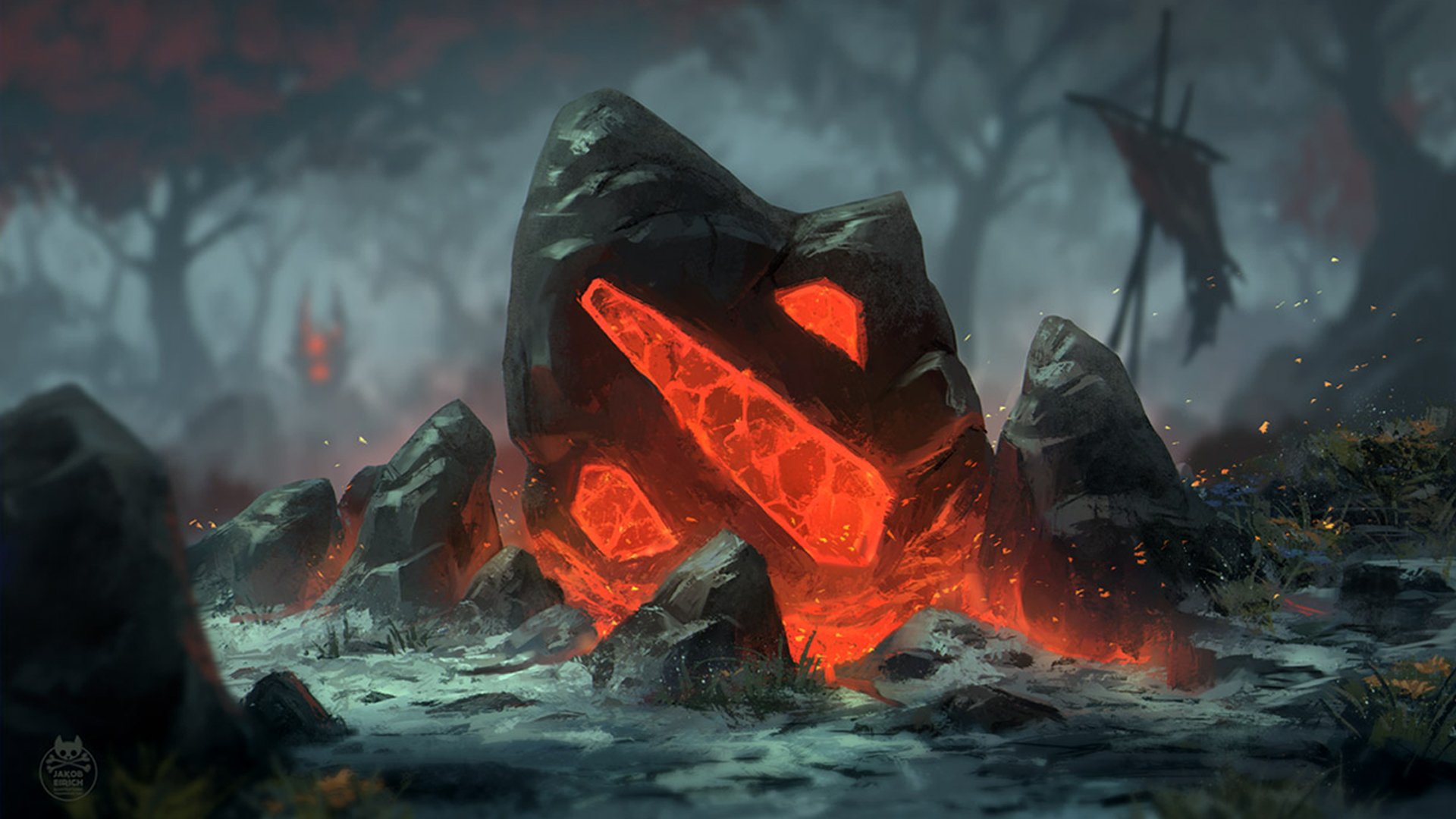 Epic DotA 2 HD Wallpaper: Fiery Ancient Battlefield Reveal