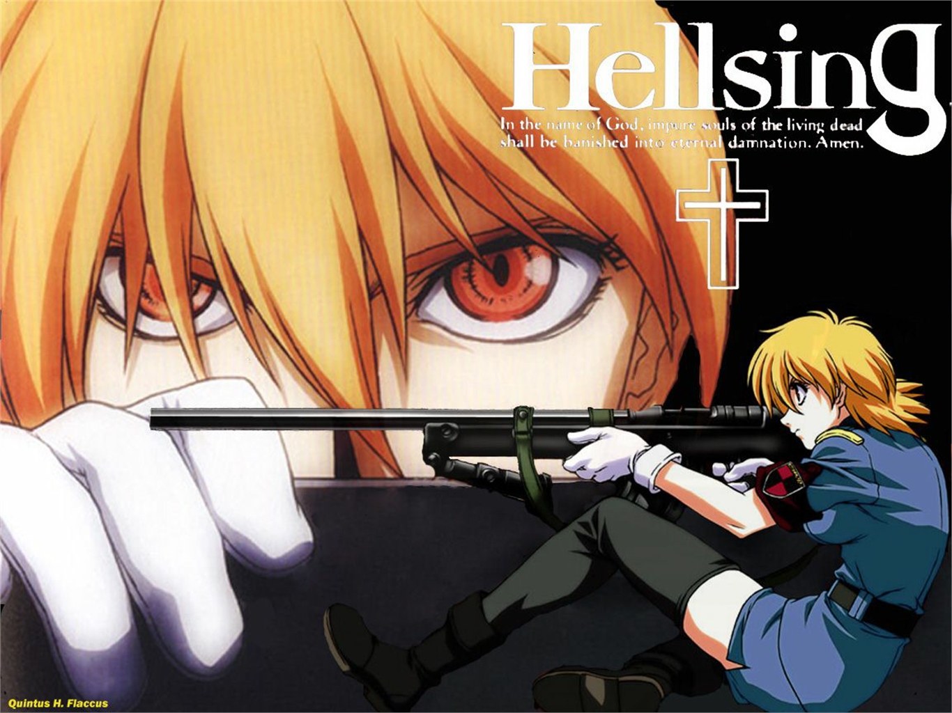Hellsing Anime HD Wallpaper – Intense Action and Dark Elegance