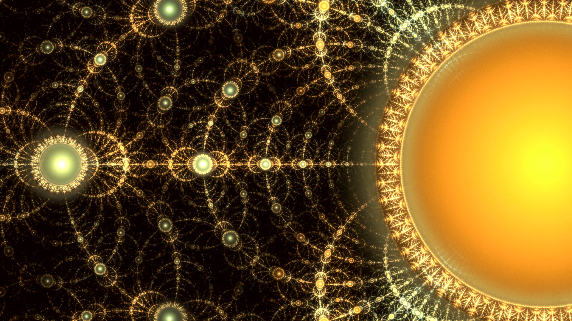 Radiant Fractal Cosmos – HD Abstract Wallpaper by SallySlips