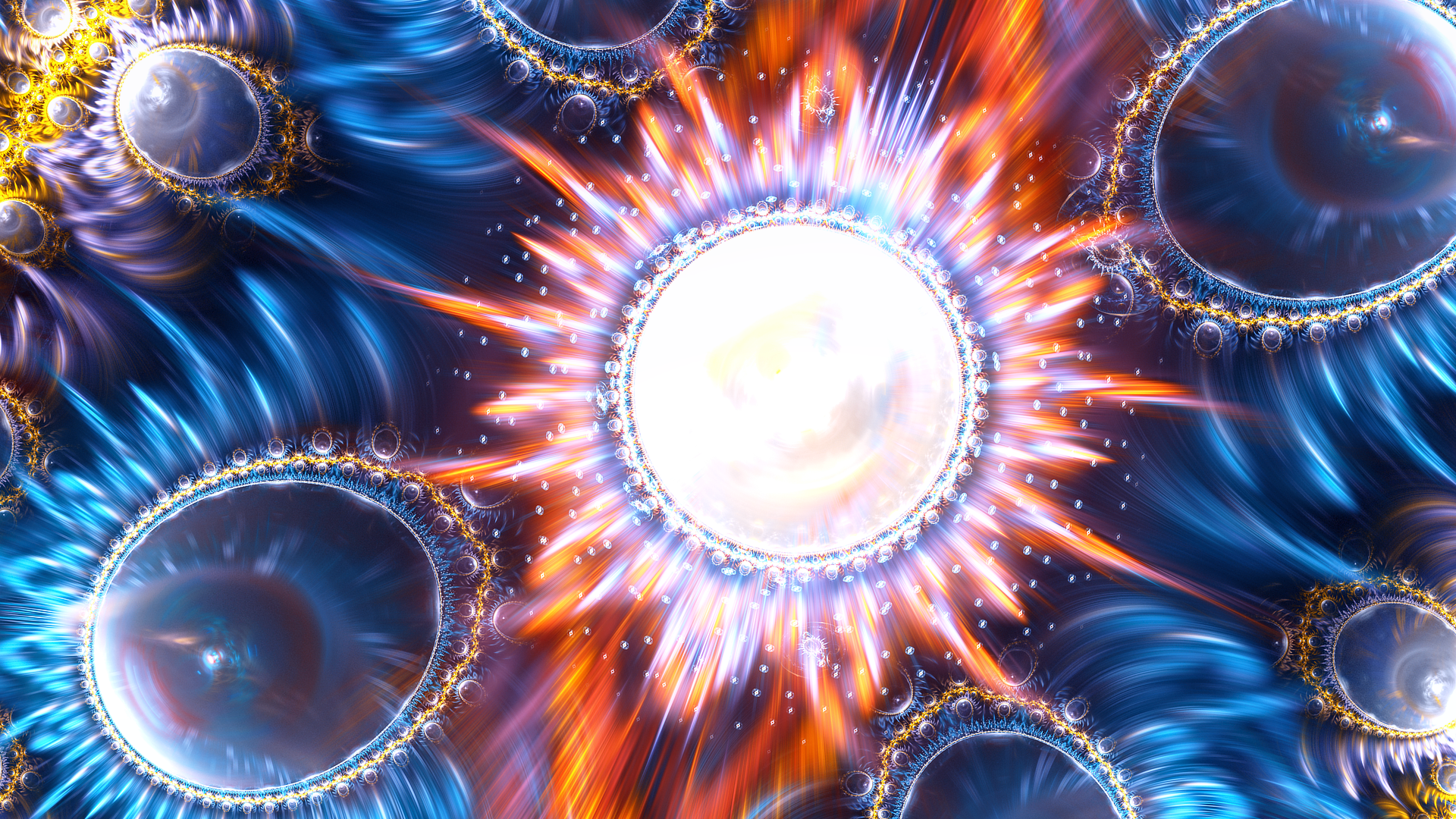 Radiant Blue Fractal HD Wallpaper by SallySlips