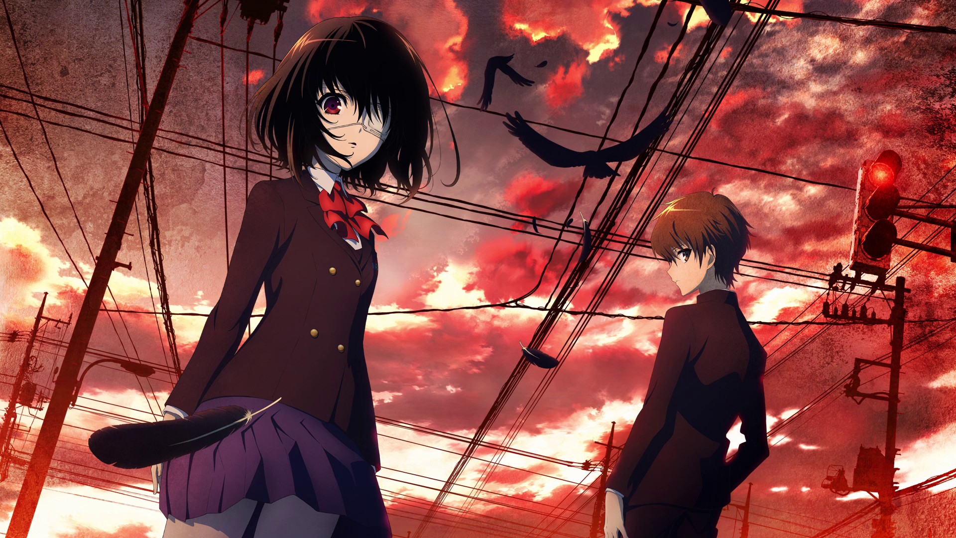 Another Anime HD Wallpaper Mei Misaki Kouichi Sakakibara