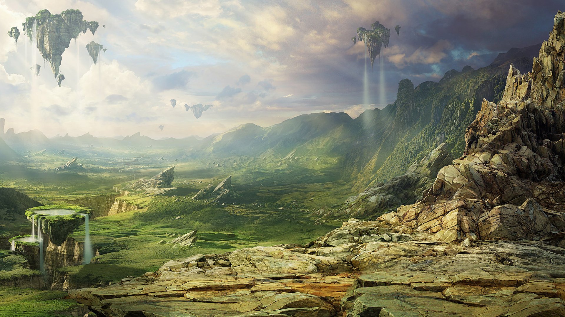 Futuristic Dreams: A Stunning Sci-Fi Landscape Wallpaper
