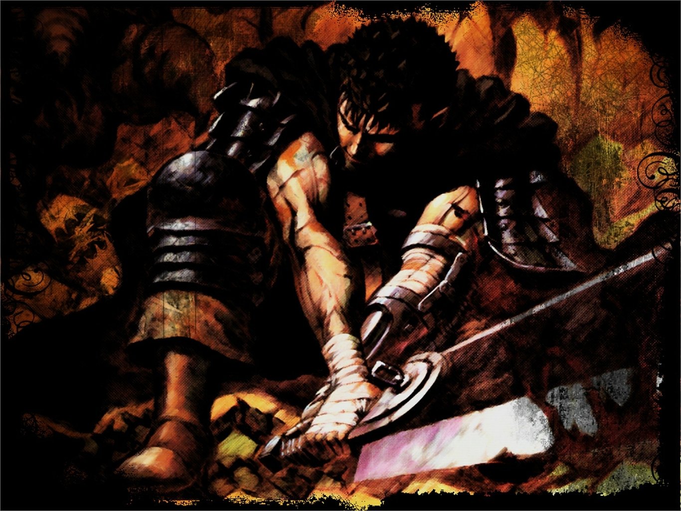 Guts (Berserk) — Anime HD Wallpaper: The Black Swordsman | 1366x1024 ...