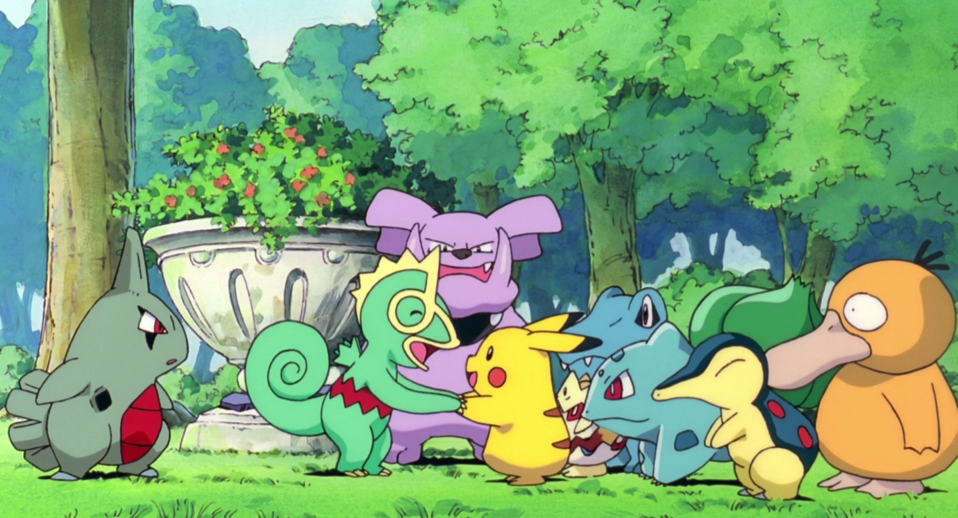 Pikachu's Pikaboo: HD Wallpaper with Iconic Pokémon Friends