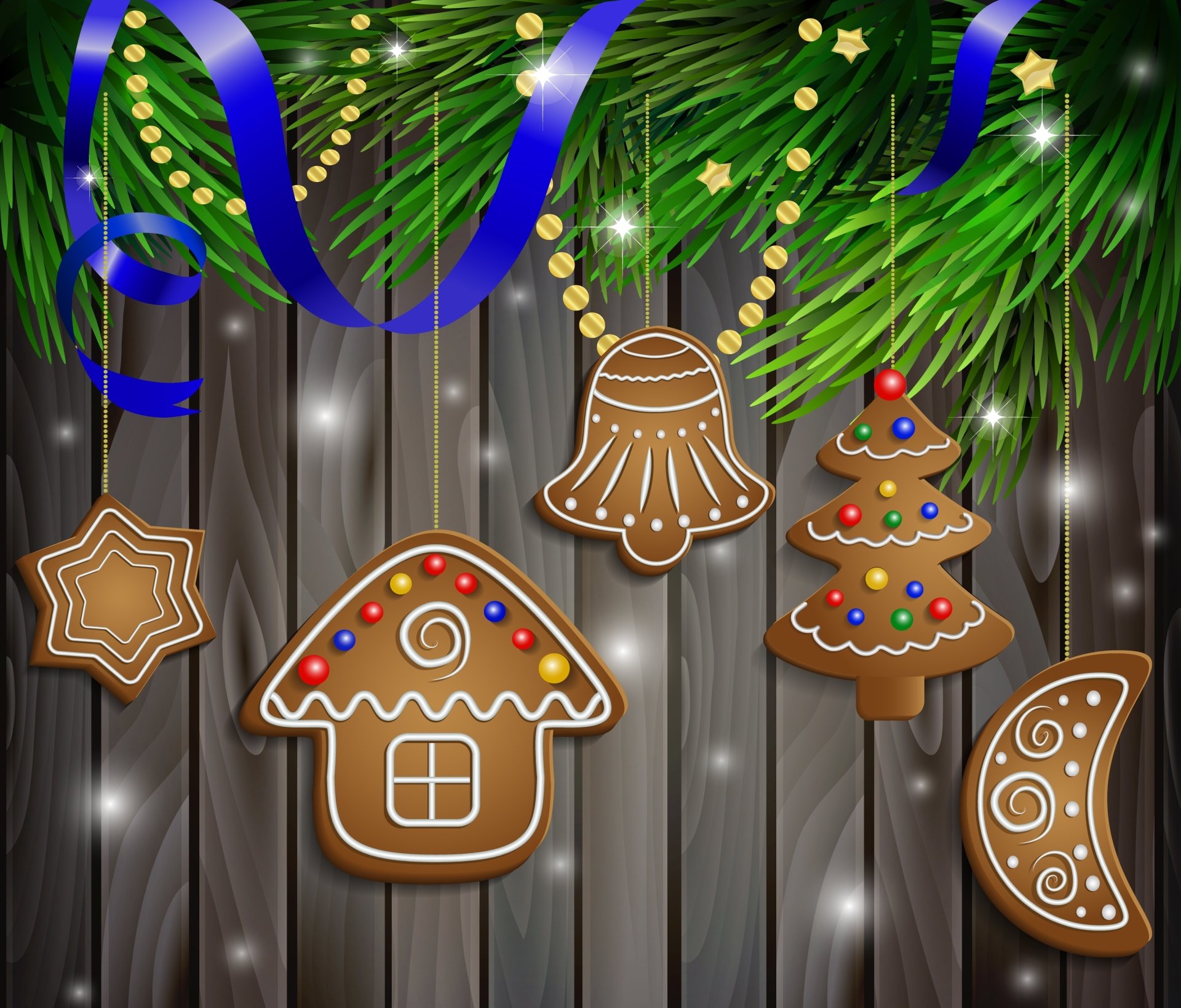 Download Cookie Gingerbread Christmas Ornaments Holiday Christmas 4k Ultra HD Wallpaper