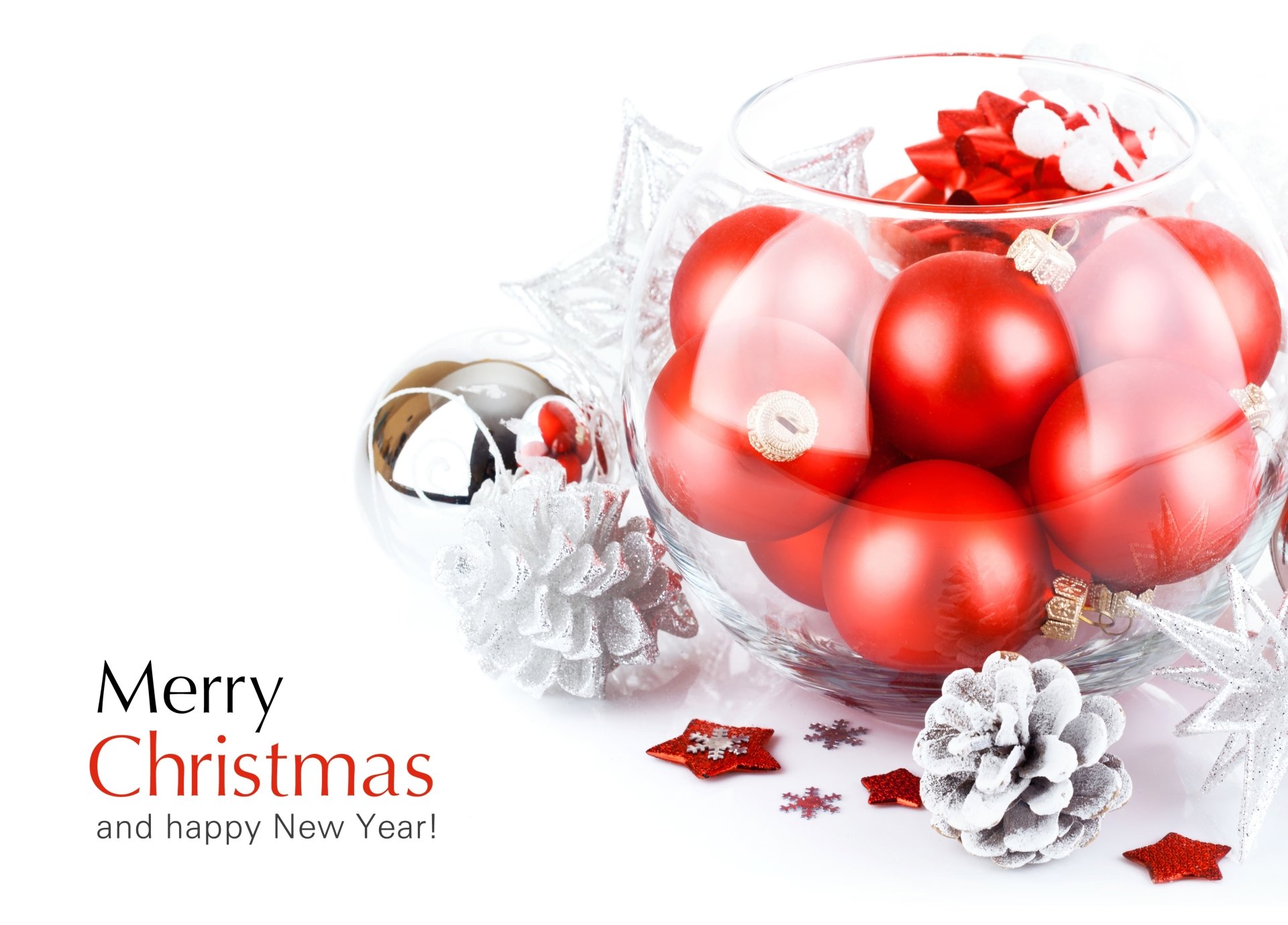 Merry Christmas: Festive Red Ornaments — 5K Ultra HD Wallpaper ...