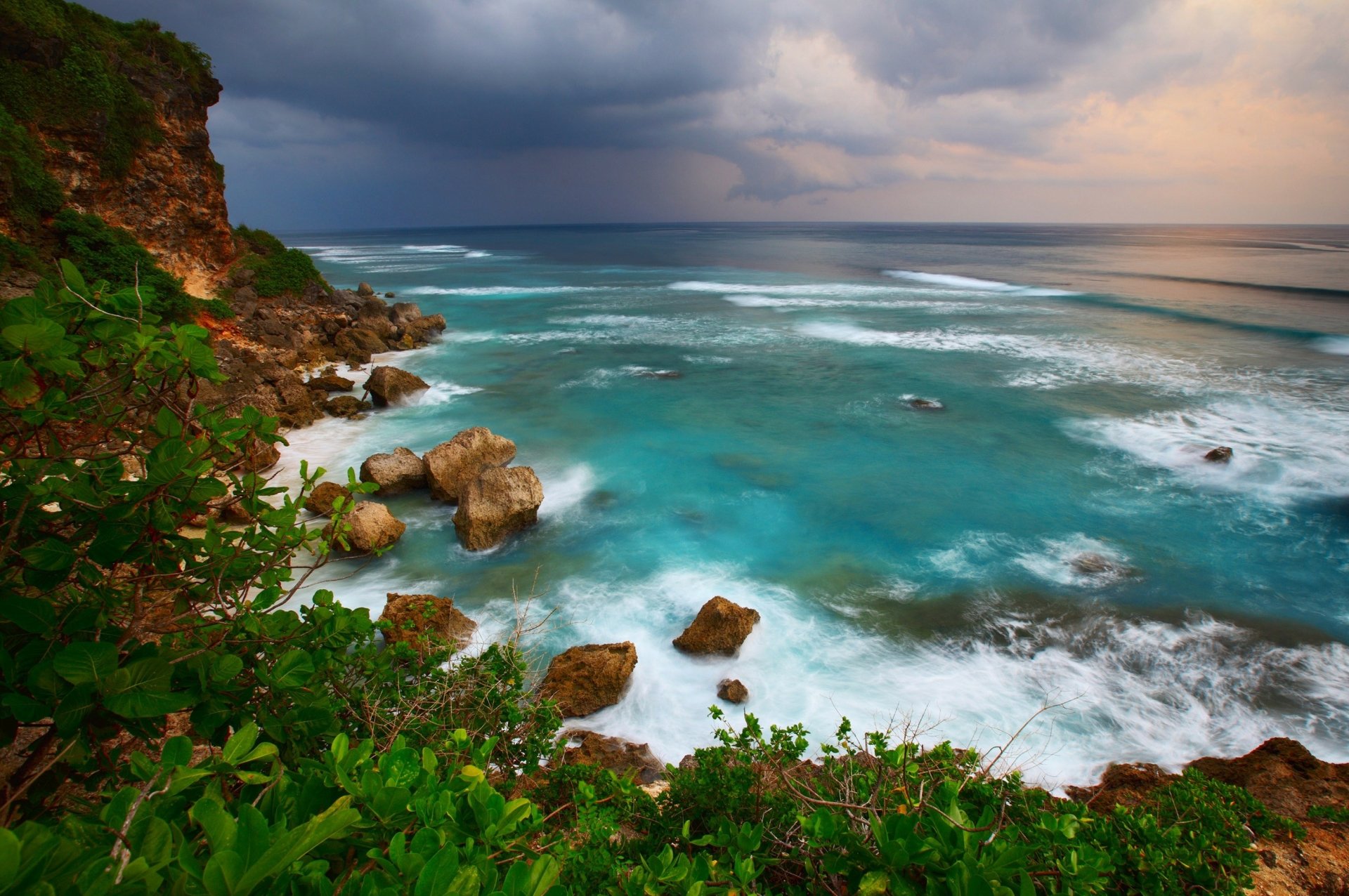 Download Cloud Ocean Coast Nature Coastline HD Wallpaper