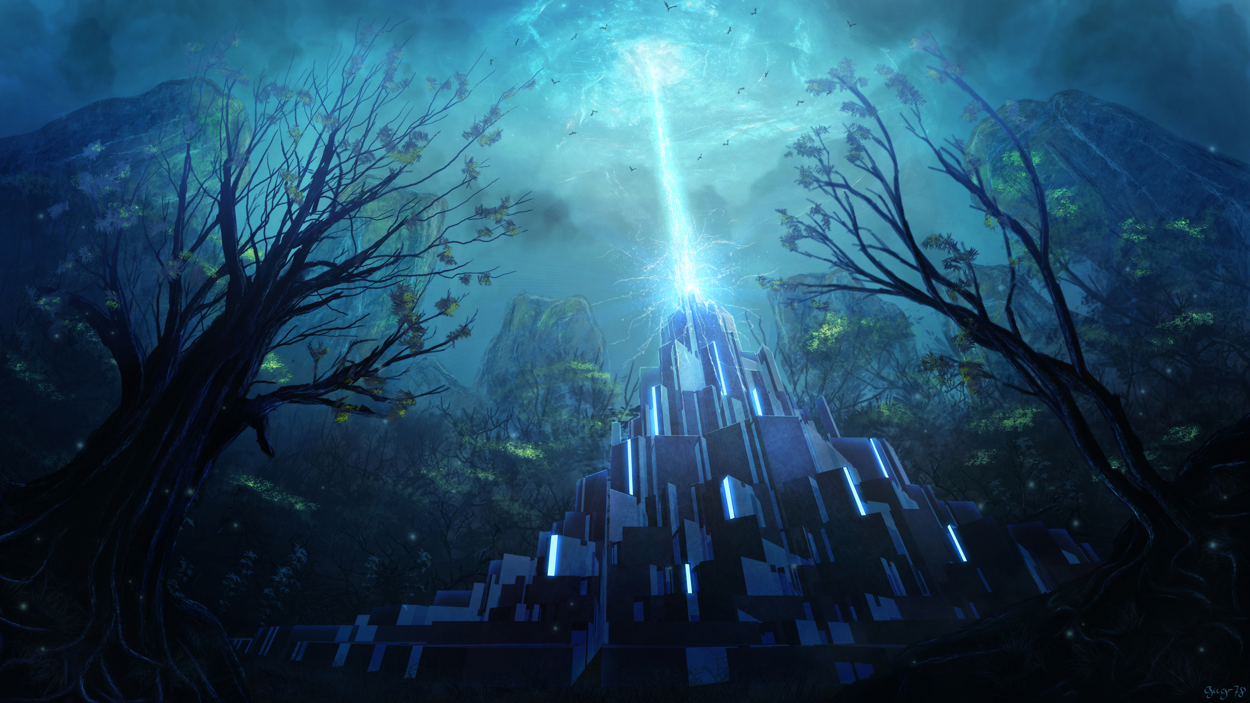 Download Sky Building Night Fantasy Magic HD Wallpaper by gugo78