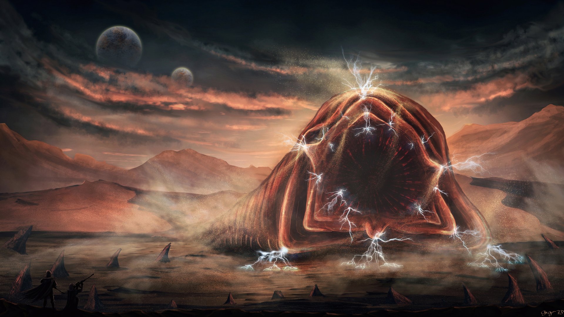 Epic Dune Desert Creature HD Wallpaper Inspired by Dune (1984) by gugo78