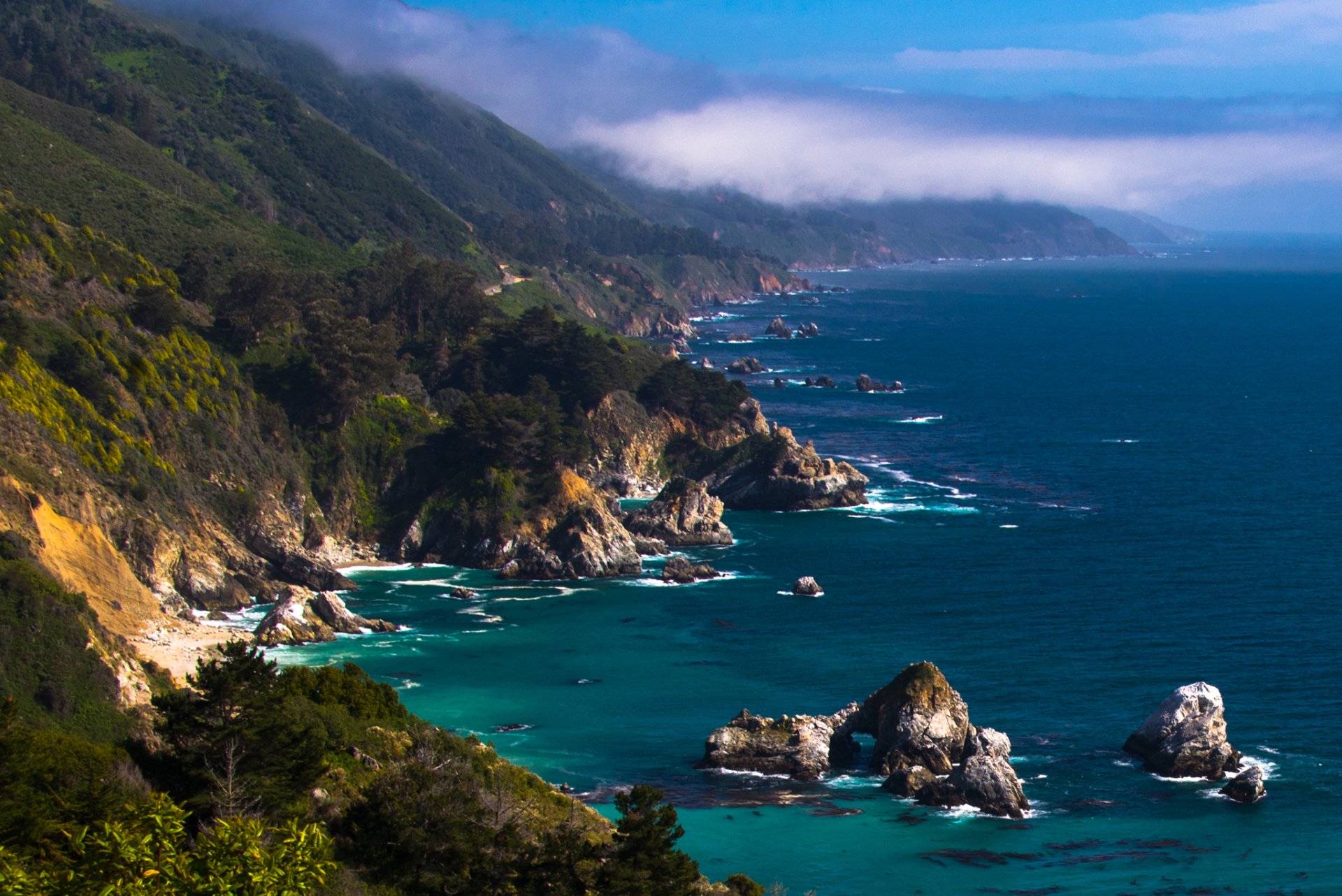 Download Seascape California Turquoise Blue Ocean Nature Coastline HD ...