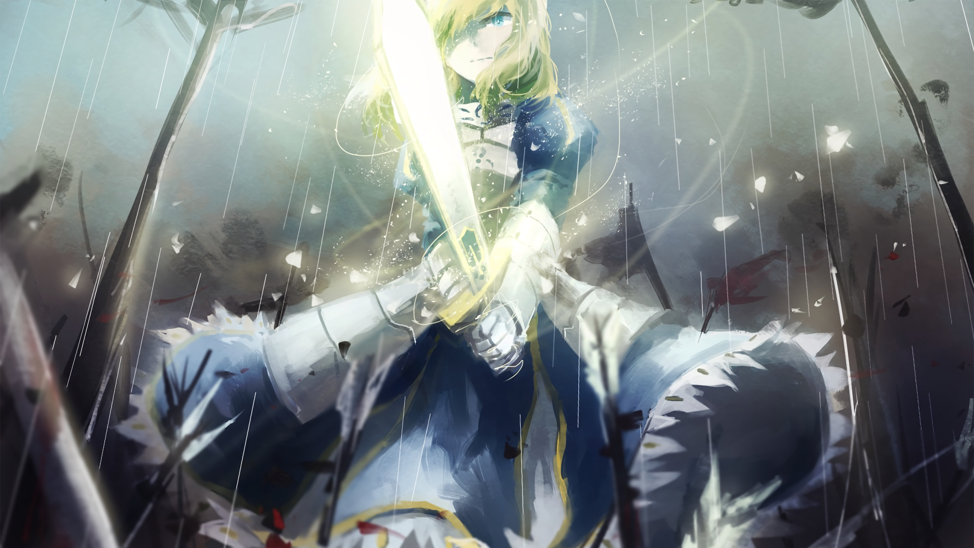HD Wallpaper of Saber from Fate/Stay Night - Anime Art by Domik