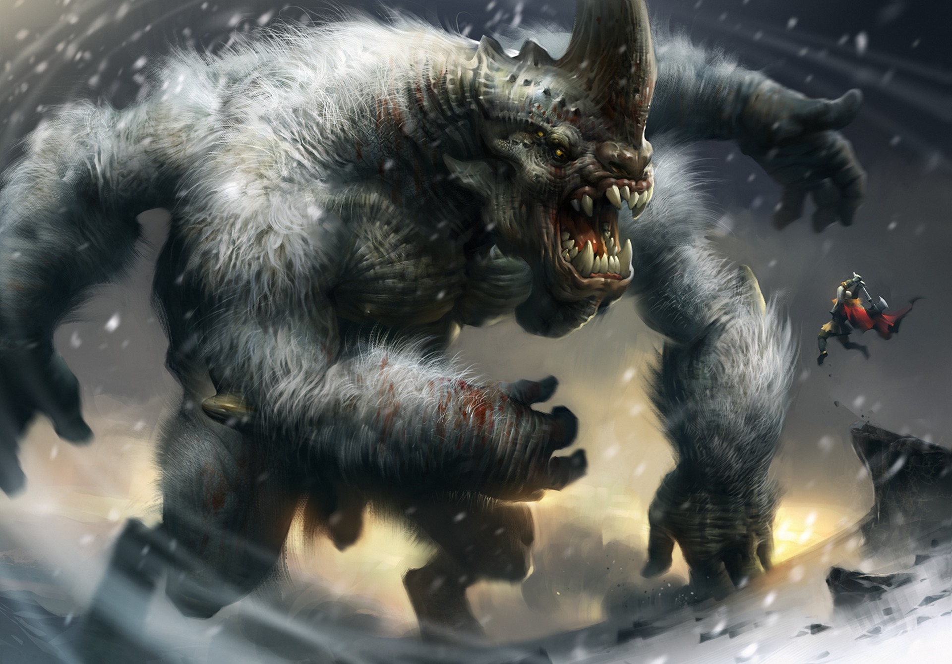 Fantasy Monster Tapet Download Lava Drake Motion Flyvende Tapet