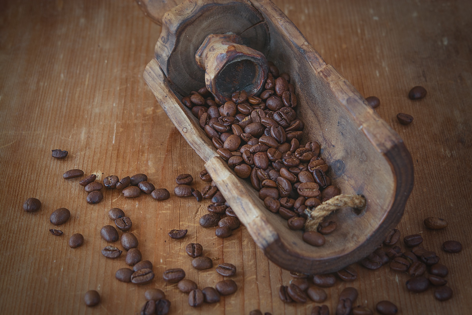 HD Wallpaper: Rustic Coffee Beans in Wood by Pezibear