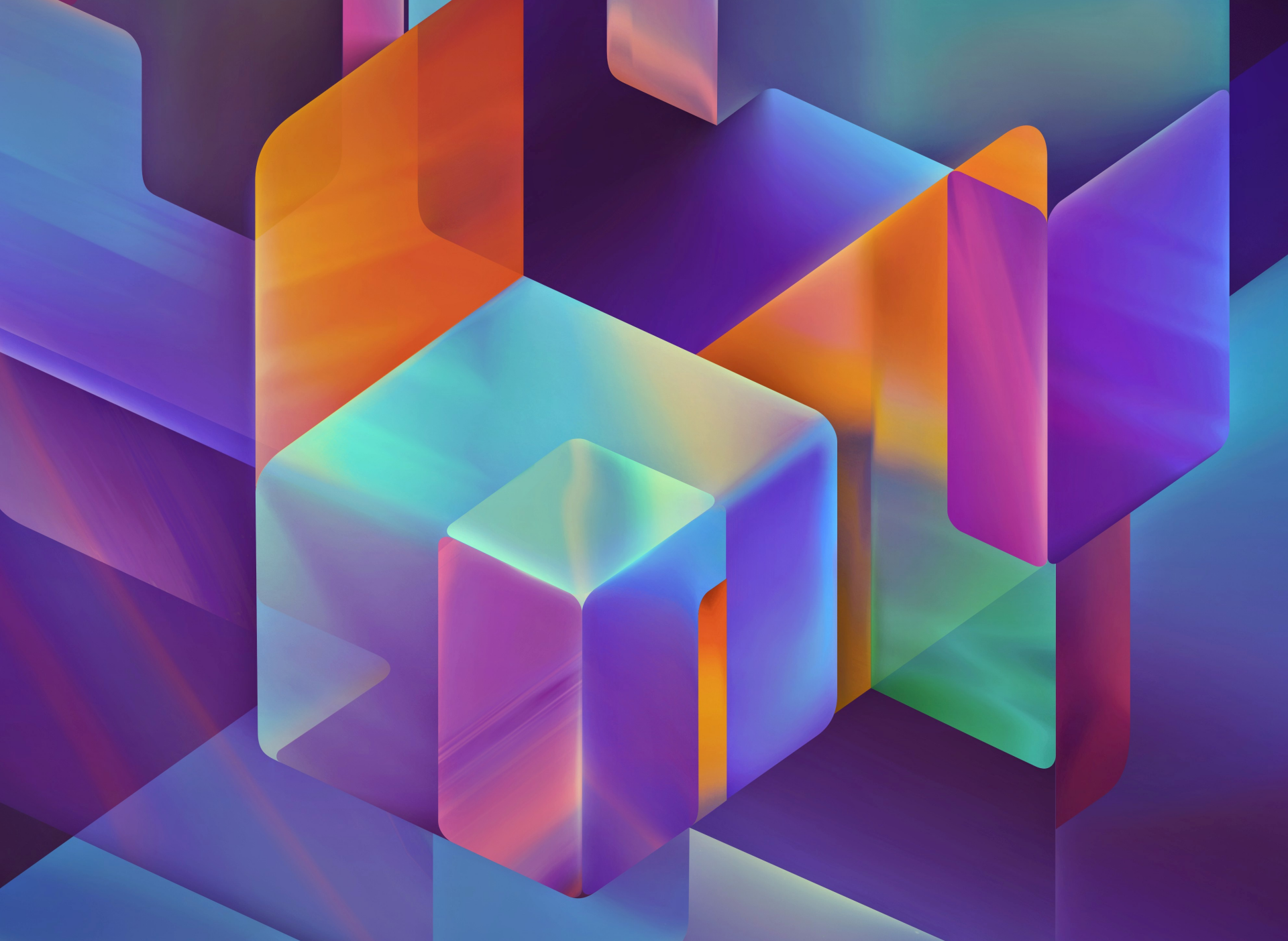 Vibrant Geometry: 4K Ultra HD Abstract Color Fusion Wallpaper