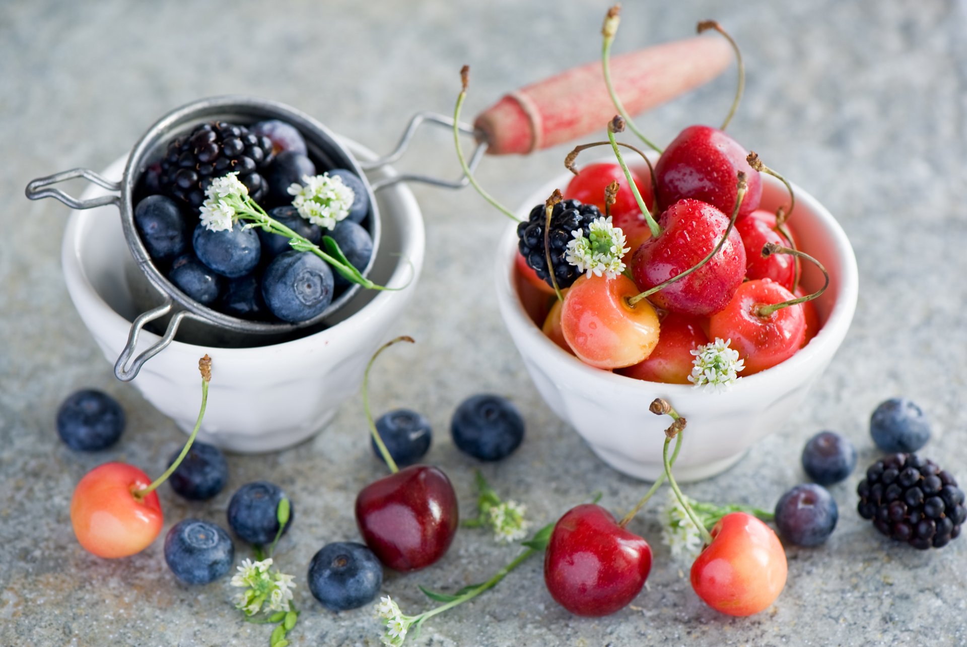 Vibrant Berry Medley: Blueberries, Blackberries & Cherries HD Still ...