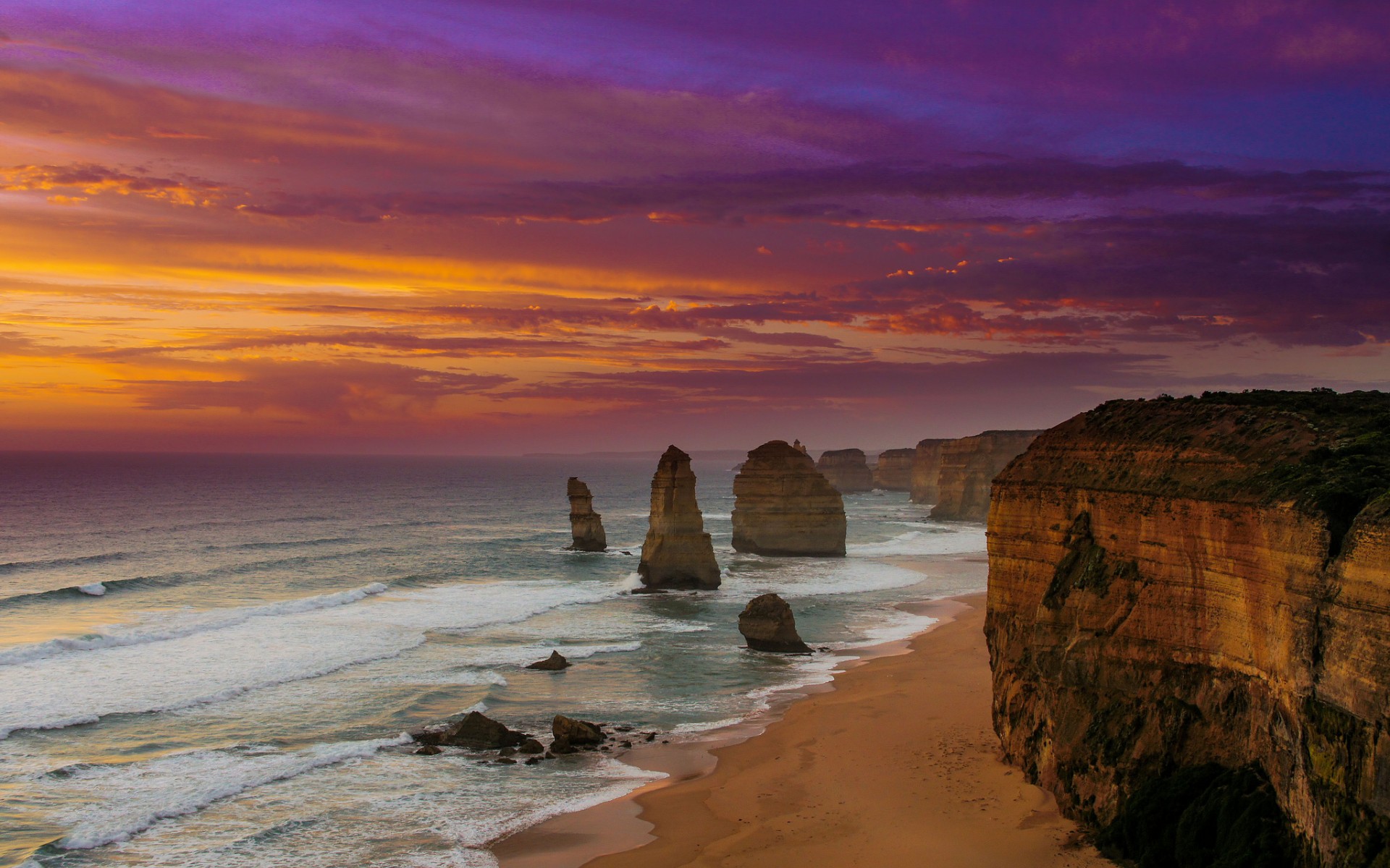 Download Cliff Horizon Sunset Sea Ocean Nature The Twelve Apostles HD ...
