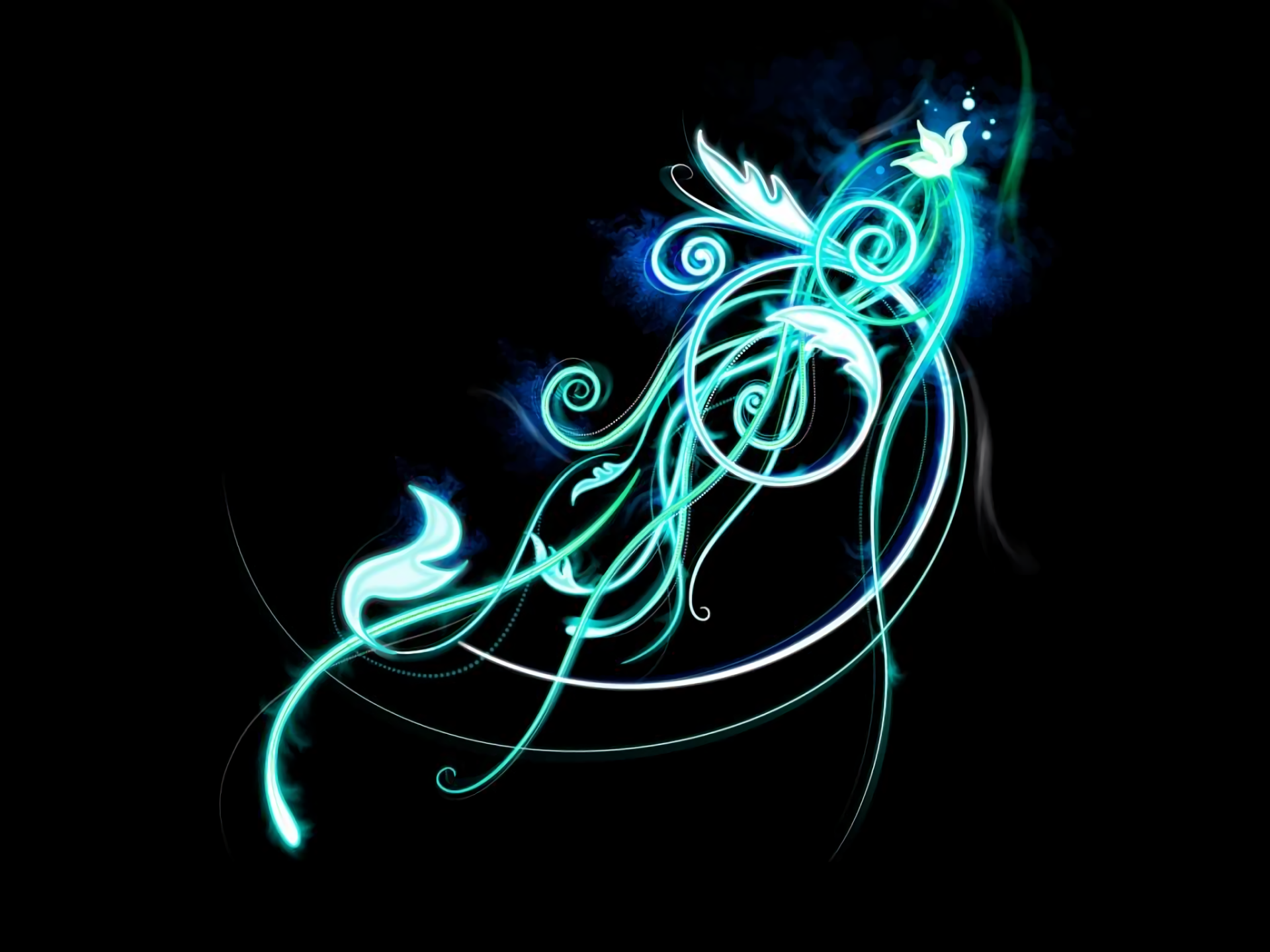 Download Neon Blue Artistic Butterfly HD Wallpaper
