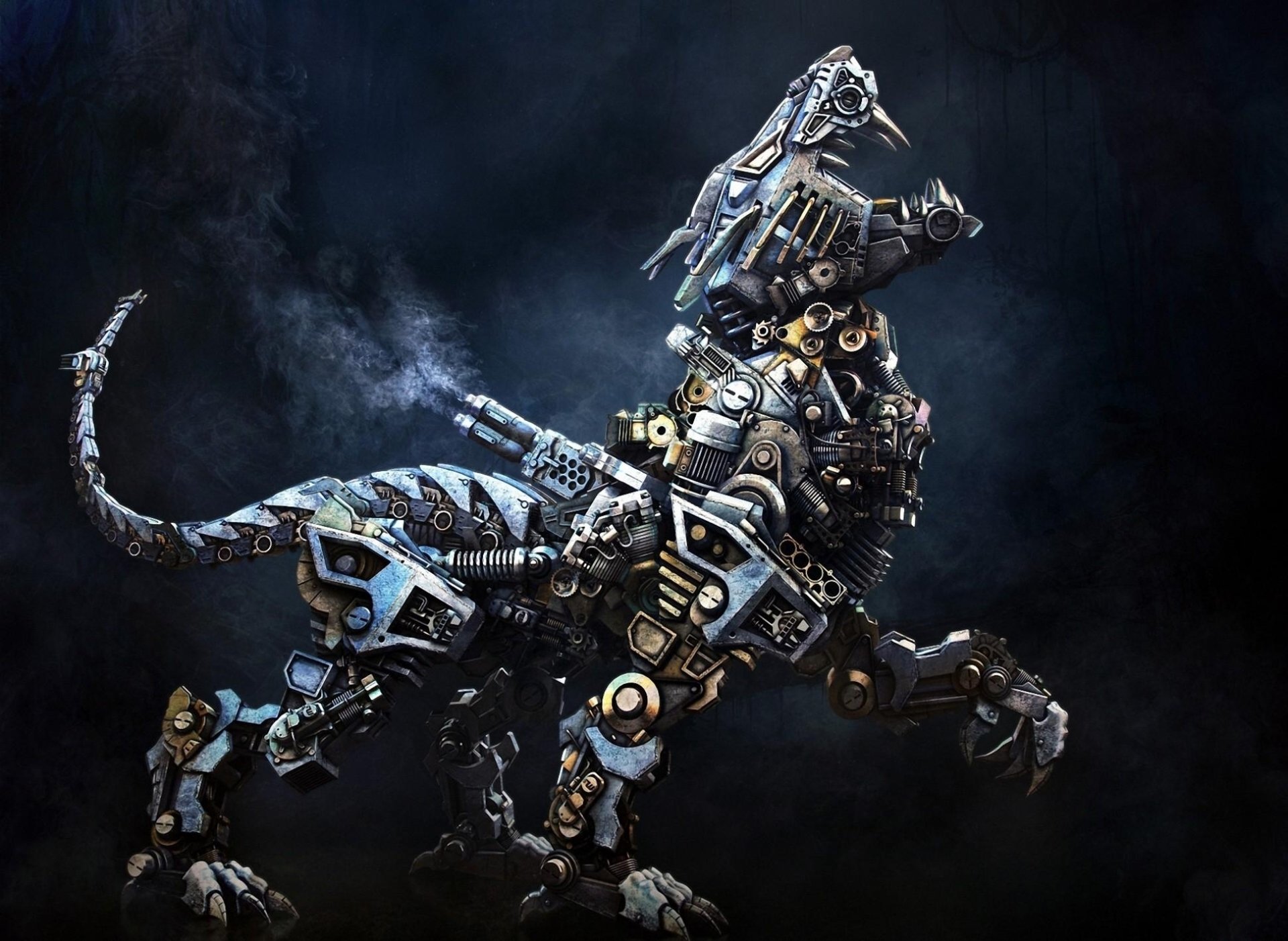 Steampunk Robot Fantasy: HD Wallpaper of Mechanical Marvels