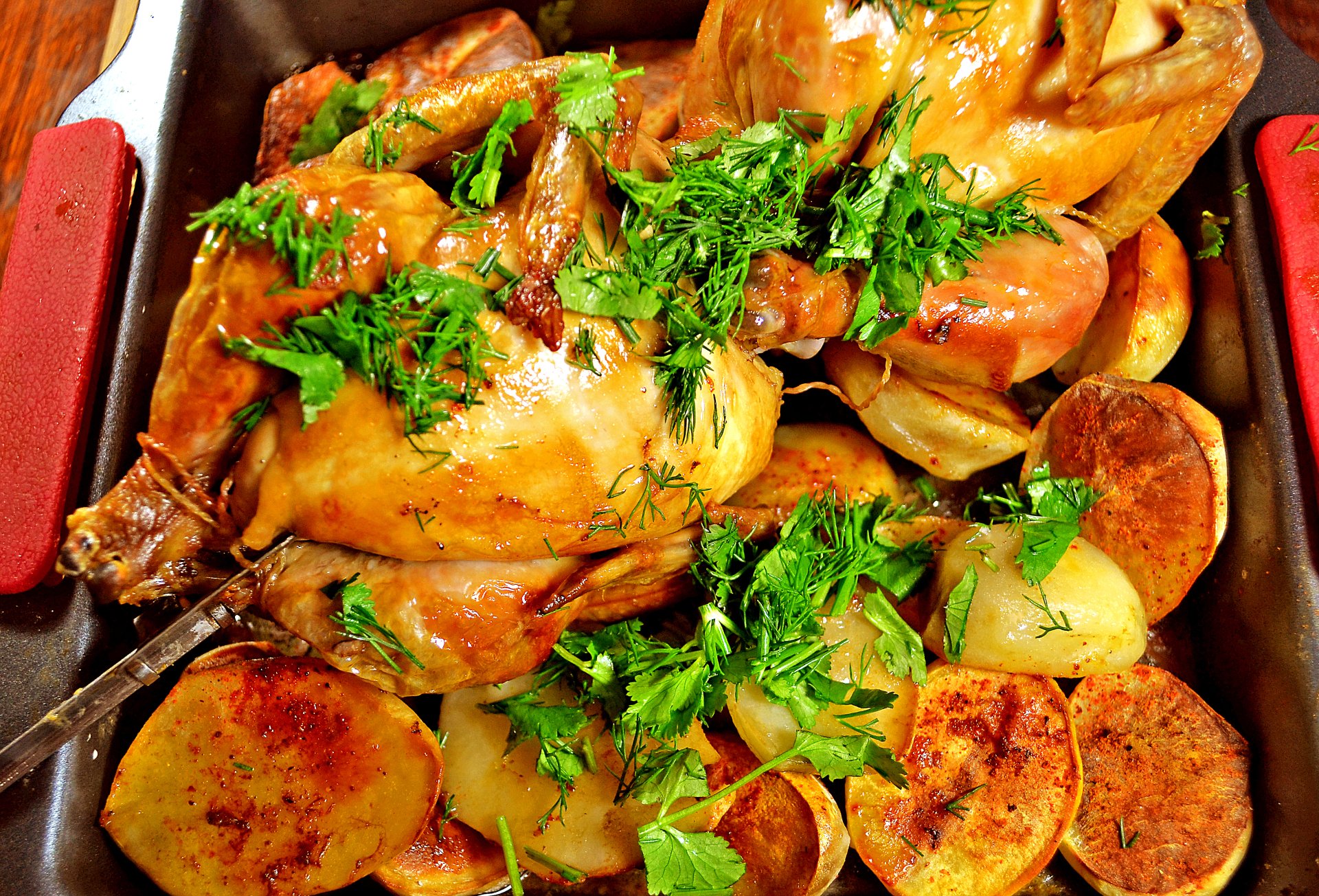 4K Ultra HD Roasted Chicken and Potato Feast