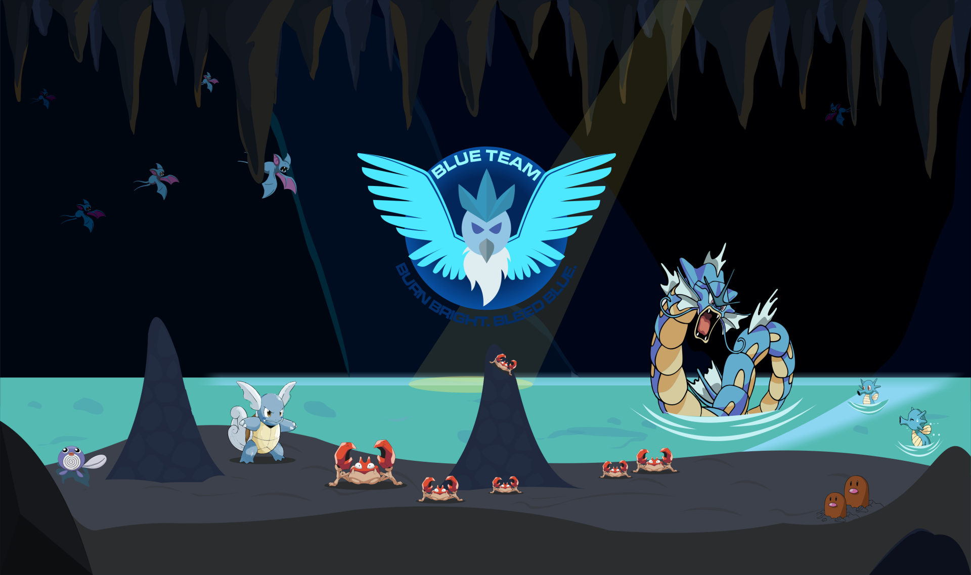 Pokémon GO 4K Ultra HD: Team Mystic Cavern Adventure Wallpaper