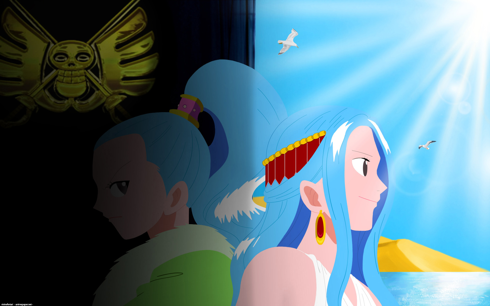 One Piece HD Anime Wallpaper – Shining Dawn at Sea