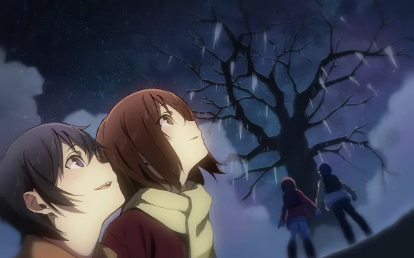 HD Wallpaper: Satoru and Kayo in Erased Under the Starlit Sky