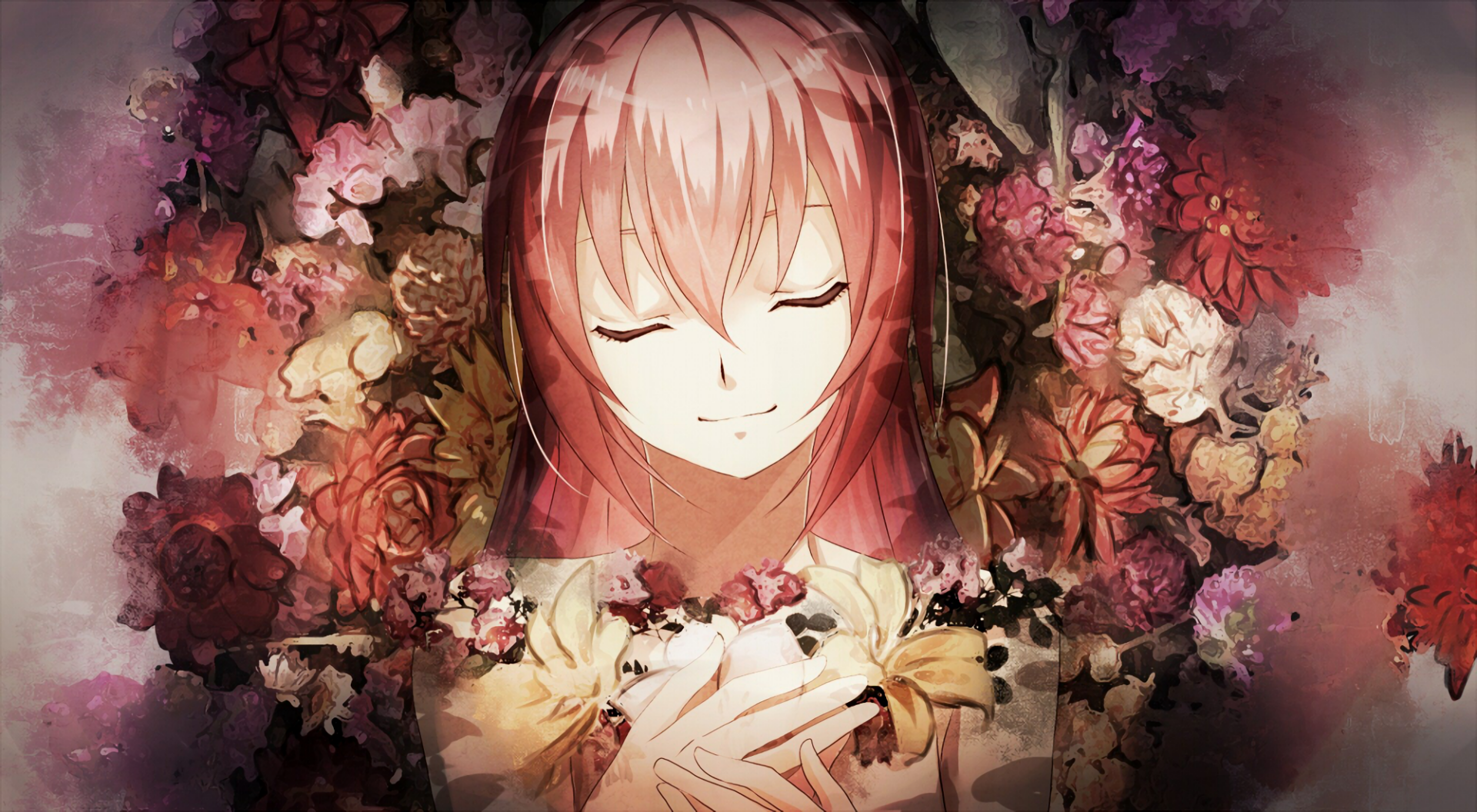 Luka Megurine's Floral Smile - HD Wallpaper