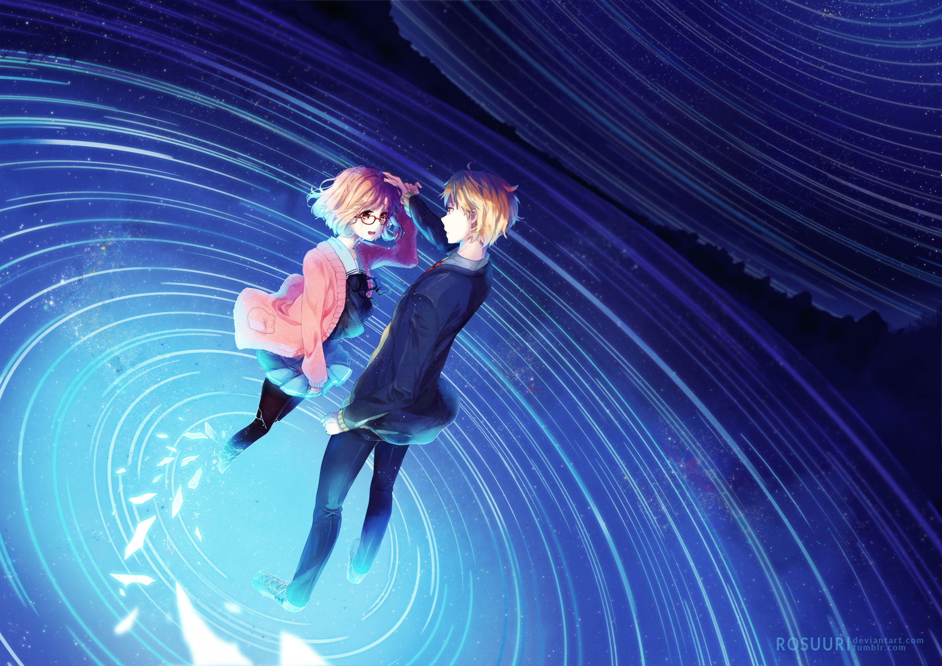 HD Wallpaper: Akihito & Mirai from Beyond the Boundary by Rosuuri