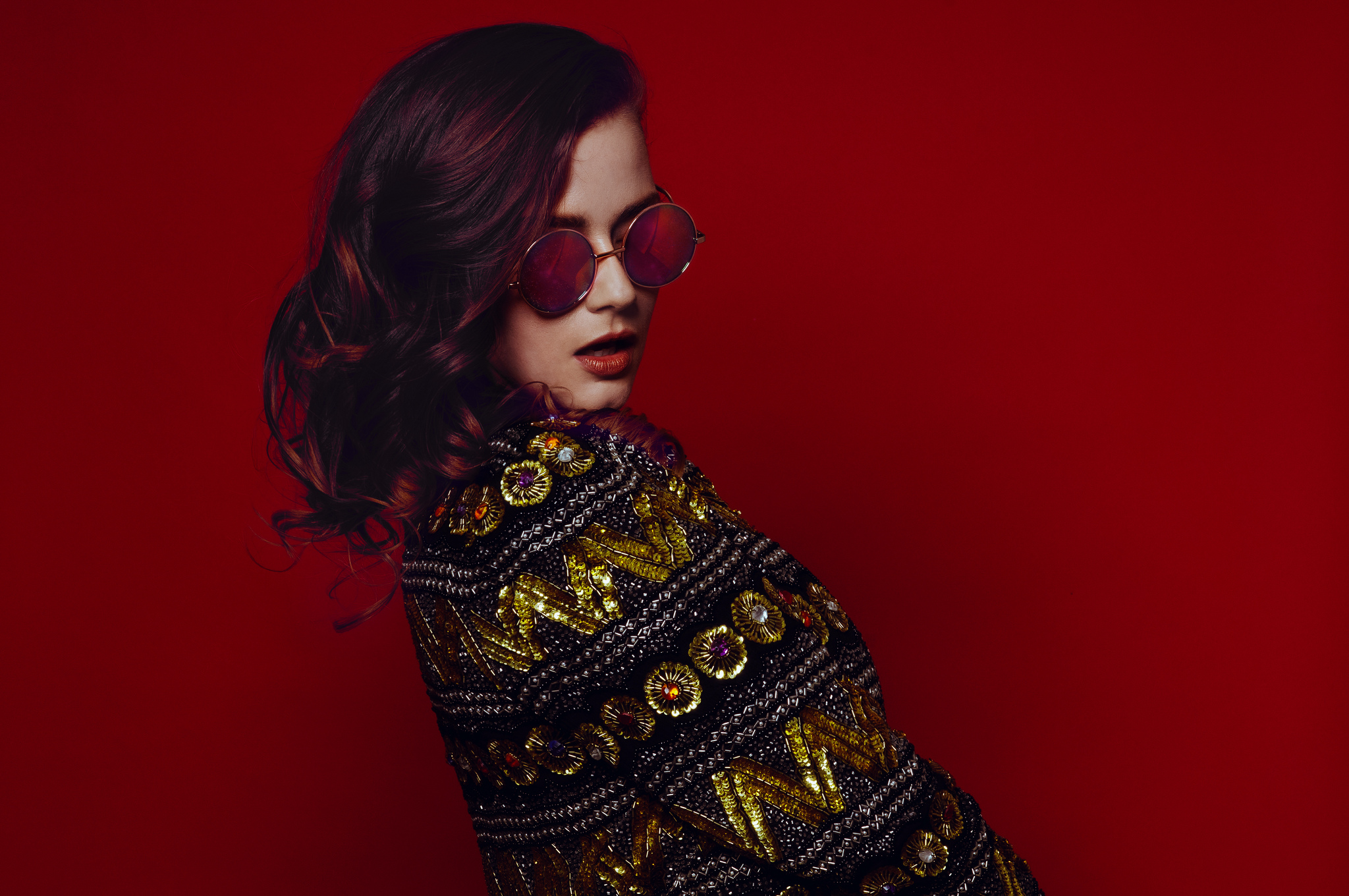 Download Sunglasses Brunette Woman Model HD Wallpaper by Marie Killen