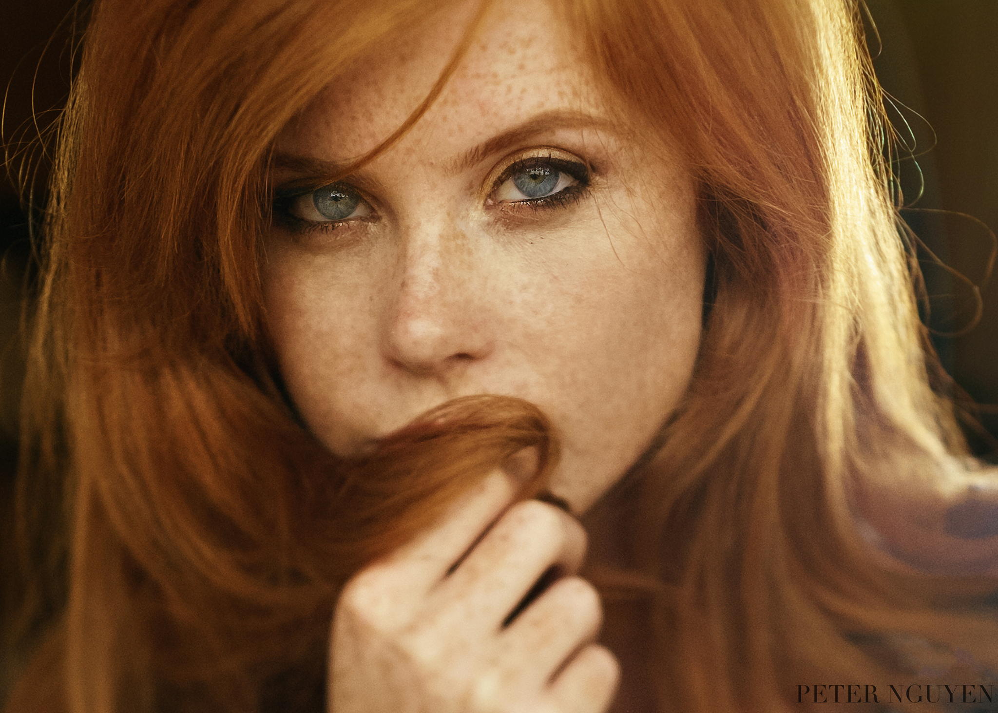 Gorgeous Redhead Model HD Face Portrait Wallpaper