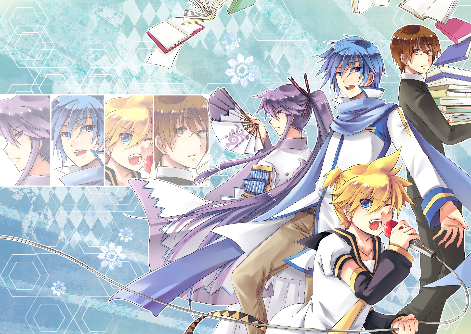 Vocaloid Trio HD Wallpaper: Kamui Gakupo, Len Kagamine & Kaito in Anime ...