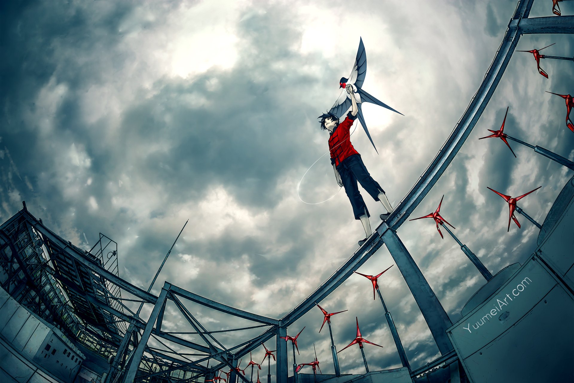 Dynamic Anime HD Wallpaper: A Bold Journey Under Stormy Skies by ...